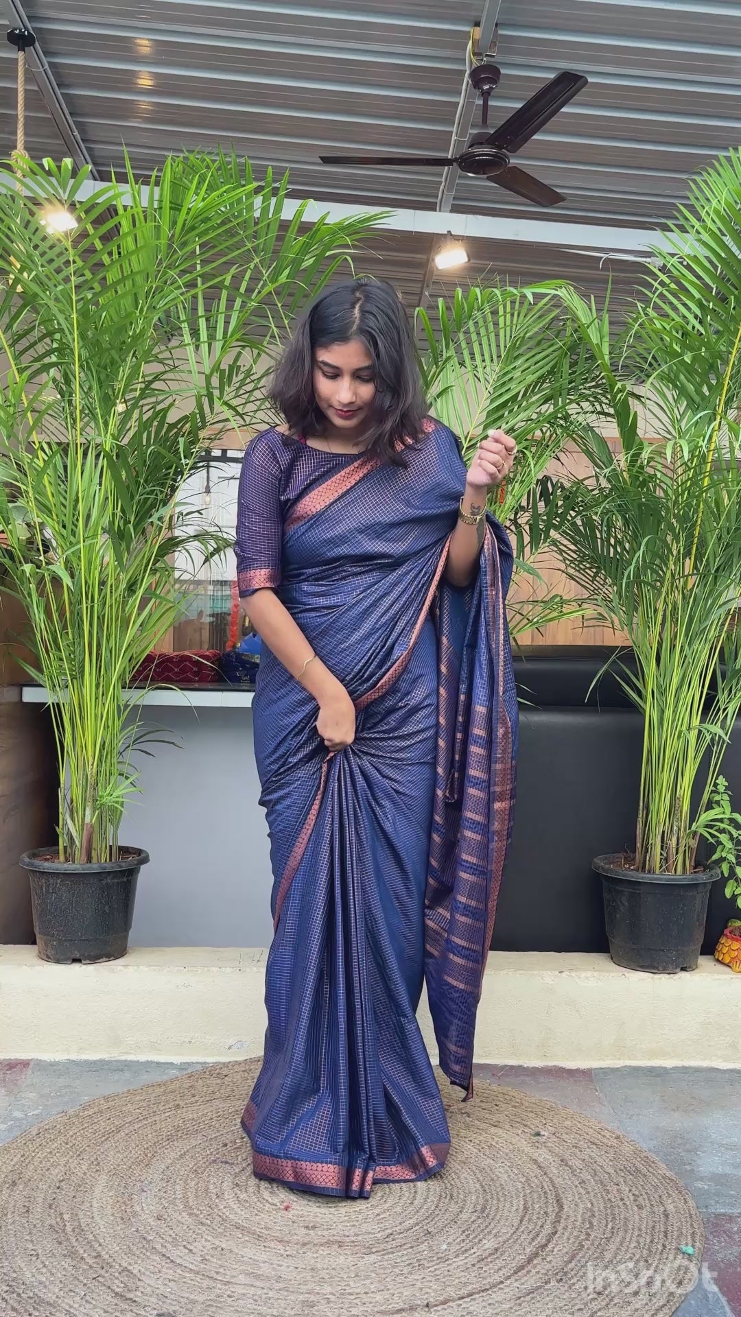 Blue checks – Kruthika Designer Studio